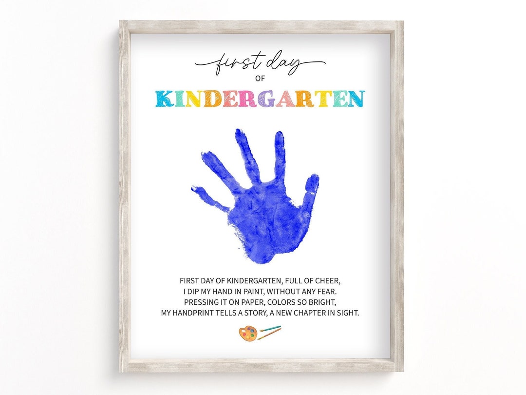 First Day of Kindergarten Handprint Craft, DIY Back to School Project ...