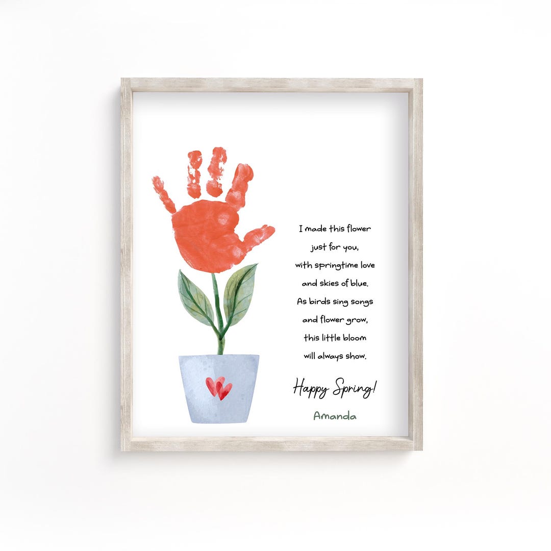 Spring Handprint Flower Printable | Kids Craft (digital Download) - Etsy