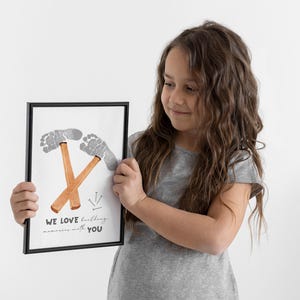 We Love Building Memories With You | DIY Footprint Craft | Father's Day ...