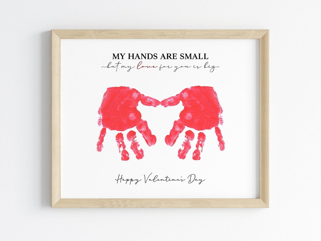 Happy Valentines Day Handprint Art, Preschool Valentine Day Craft for ...