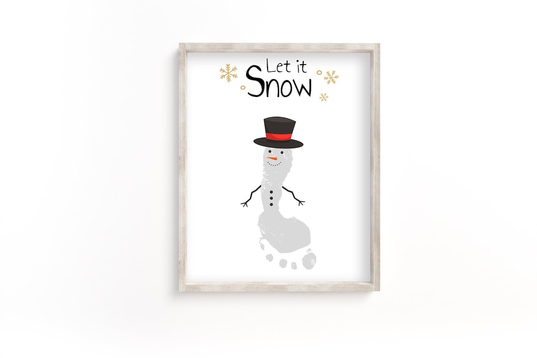 Holidays Footprint Craft, Printable DIY Christmas Art, Footprint Art ...