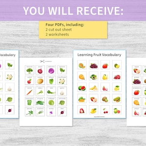 Fruit & Vegetable Sorting Activity, Homeschool Educational Worksheet ...
