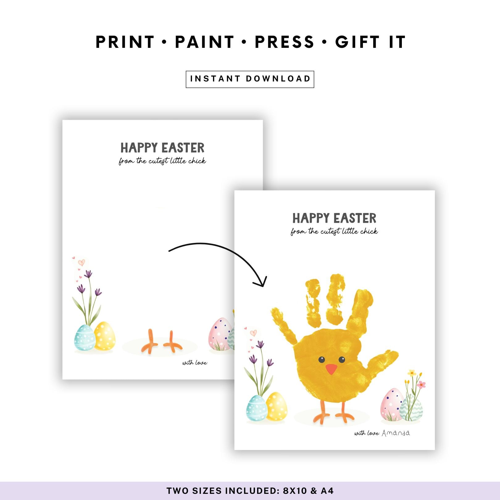Easter Handprint Chick Craft: DIY Keepsake Gift (digital Download ...