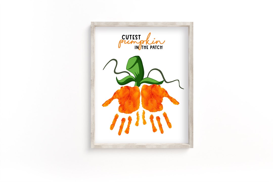 Cutest Pumpkin in the Patch, Fall Handprint Craft, Printable DIY Autumn ...