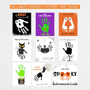 Halloween Handprint Footprint Craft Bundle, DIY Keepsake Kids Baby ...