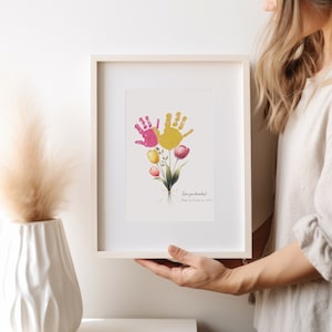 Mother's Day Craft Handprint Art, Love You Bunches Tulips Bouquet for ...