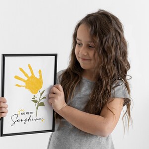 You Are My Sunshine Handprint Craft, DIY Sunflower Art, Printable ...