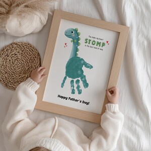 Father's Day Handprint Craft | Printable Dinosaur Card for Dad | You ...