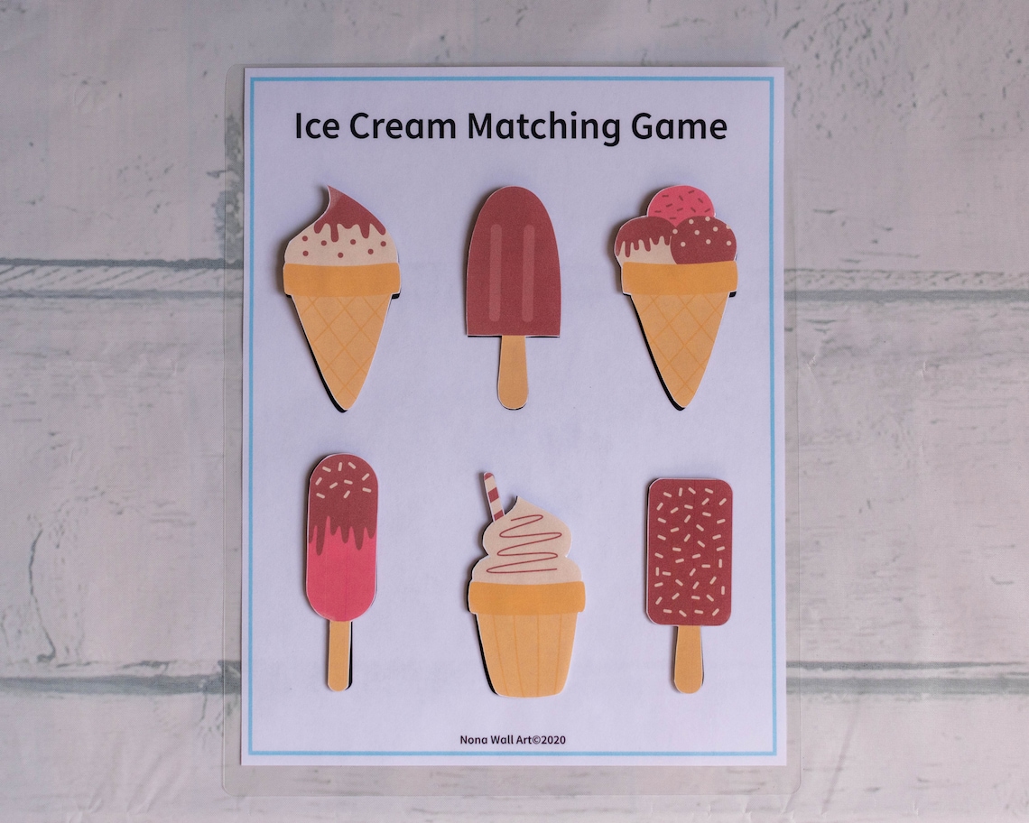 Educational Activity Ice Cream Matching Worksheet Homeschool - Etsy