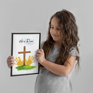 He is Risen Handprint Craft | Christian Easter Sunday School Activity ...