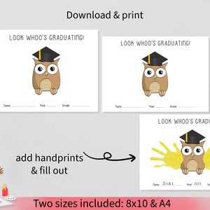 Owl Handprint Graduation Printable, Look Whoo's Graduating Craft for ...
