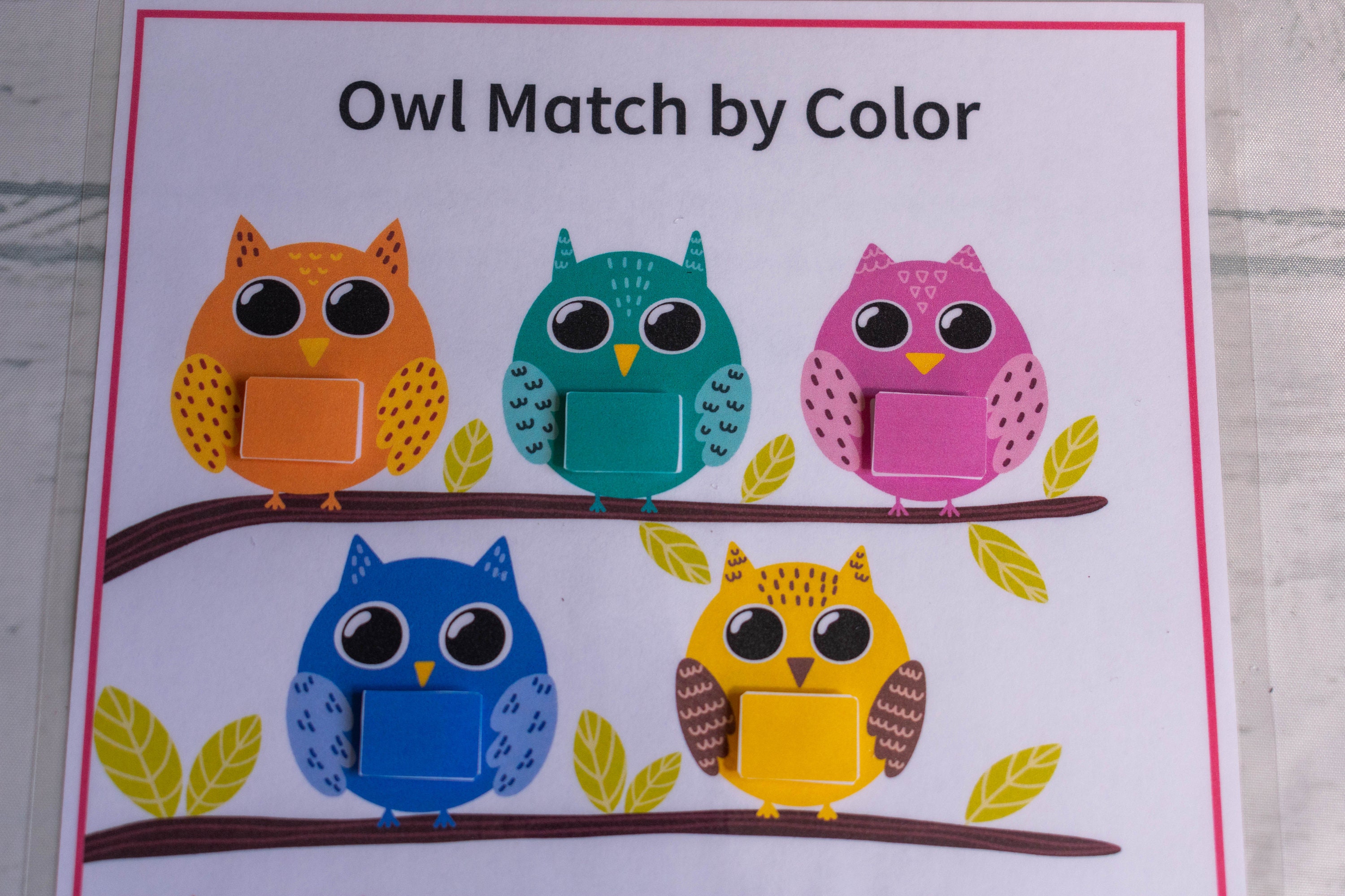 Color Matching Game Busy Book Printable Educational | Etsy