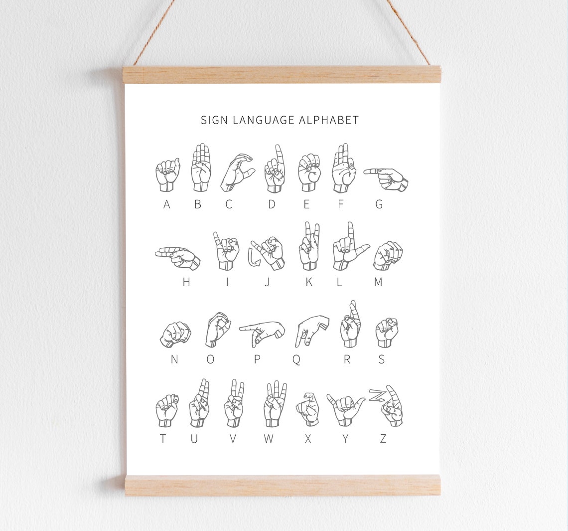 American Sign Language Poster Educational Printable ASL | Etsy