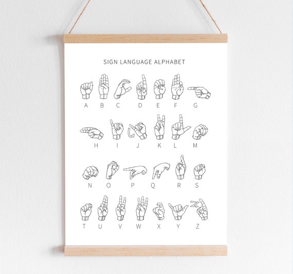 American Sign Language Poster Educational Printable ASL | Etsy