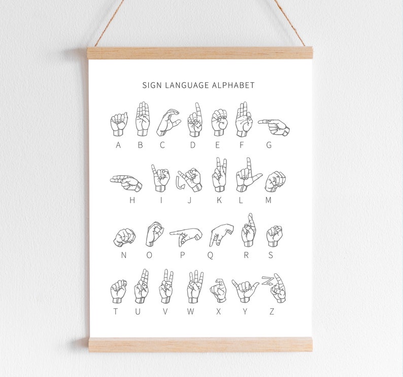 American Sign Language Poster Educational Printable ASL - Etsy