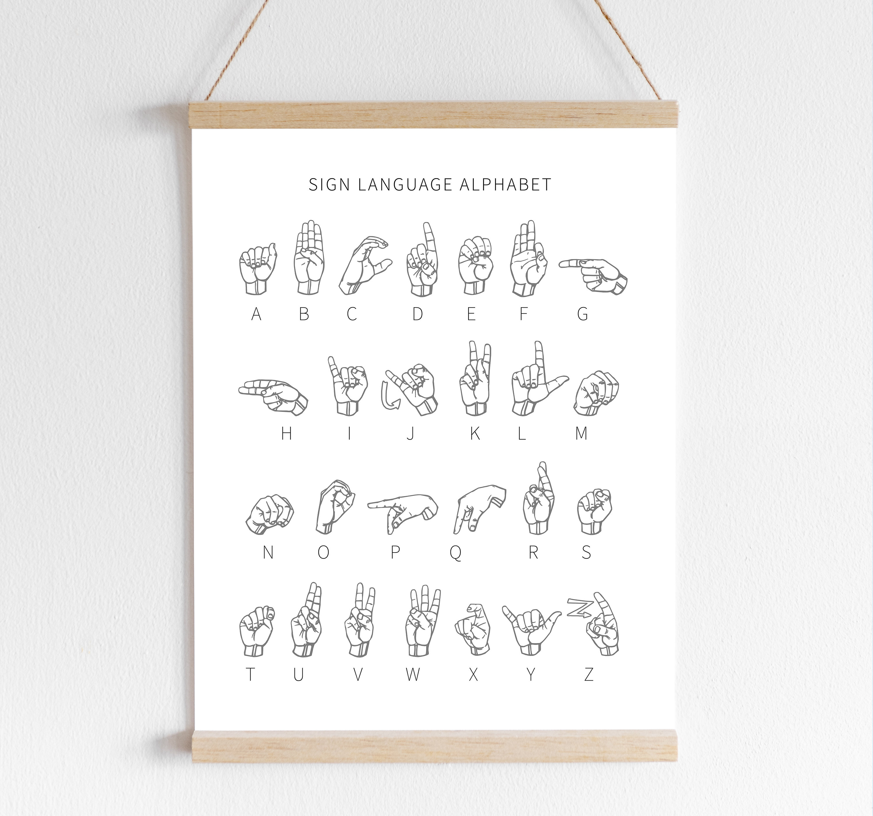 American Sign Language Poster Educational Printable ASL | Etsy