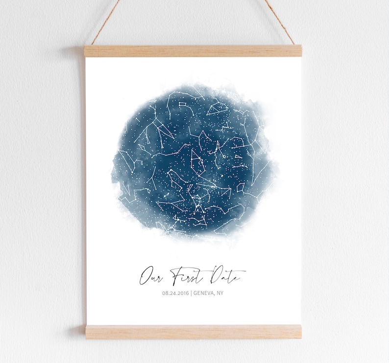 Star Map by Date Printable Custom Sky Map Personalized | Etsy