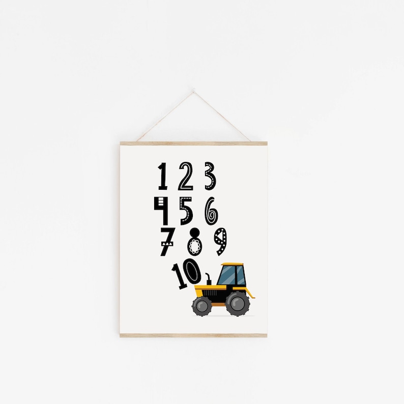Construction Wall Art Transportation Alphabet Numbers Poster - Etsy