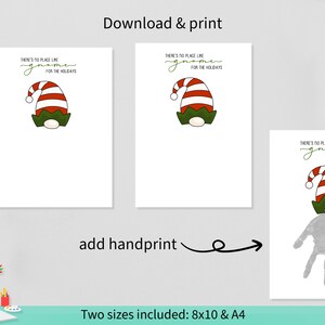 Gnome Christmas Handprint Craft, No Place Like Gnome for the Holidays ...