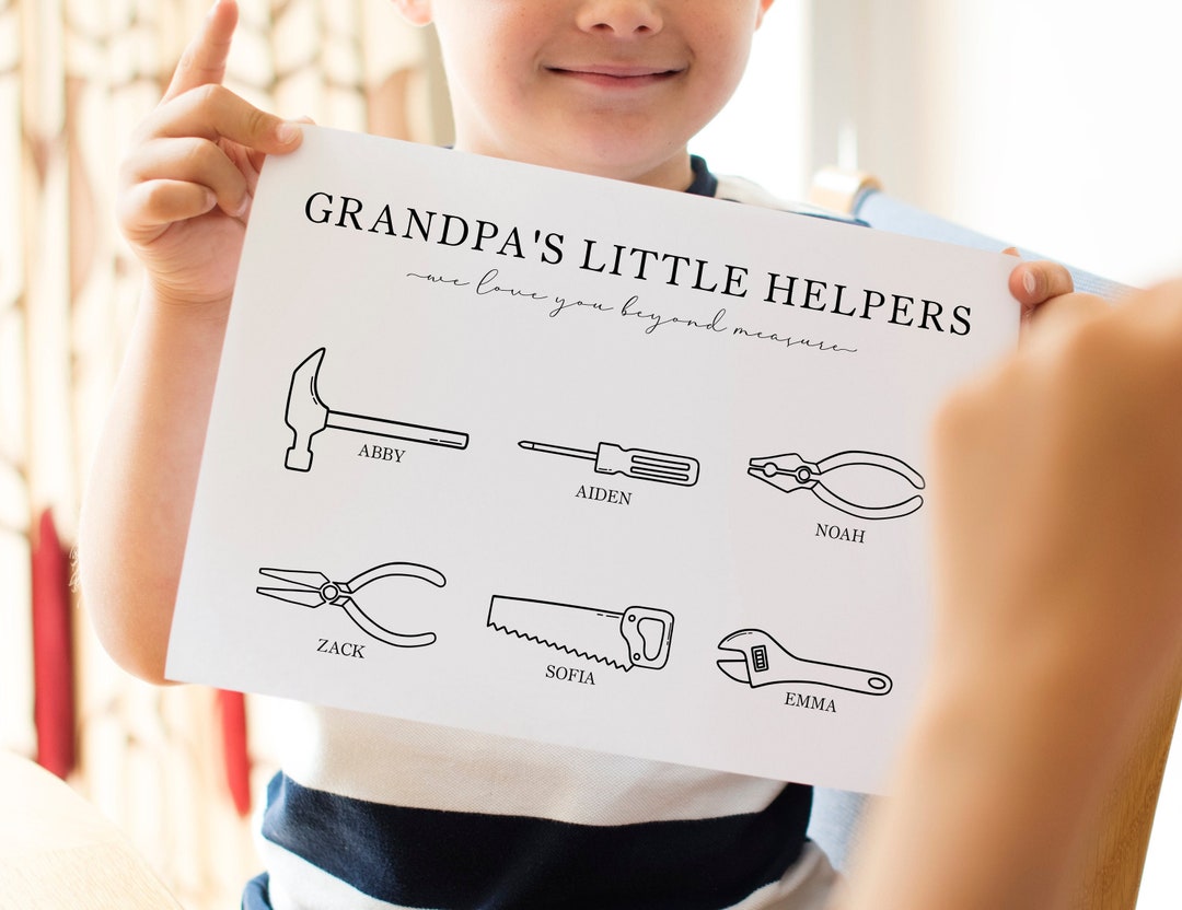 Grandpa's Little Helpers, Personalized Tools Gift, Father's Day Gift ...