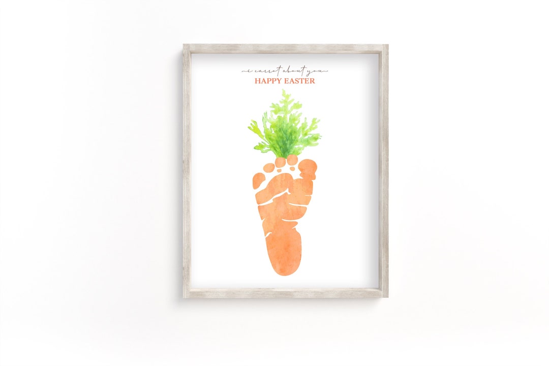 Easter Craft Template DIY Carrot Footprint Preschool Craft - Etsy