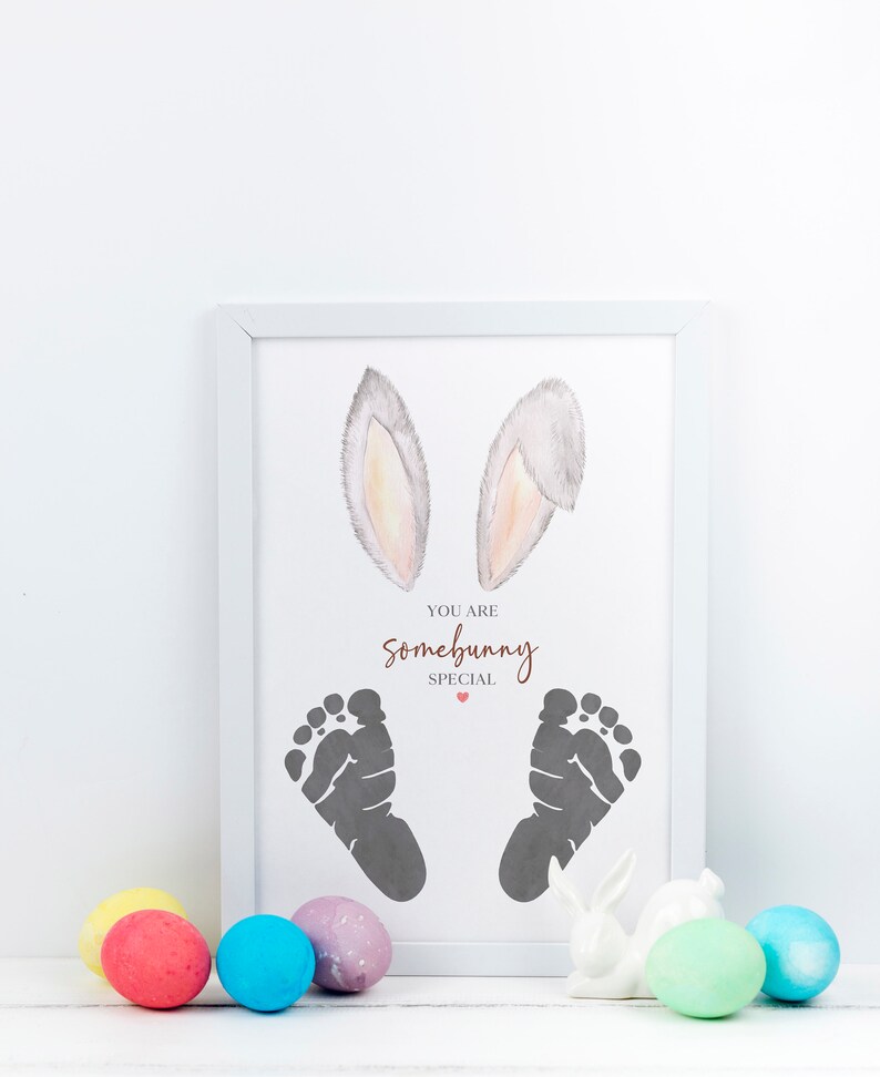 Easter Craft Template DIY Bunny Footprint You Are Somebunny - Etsy