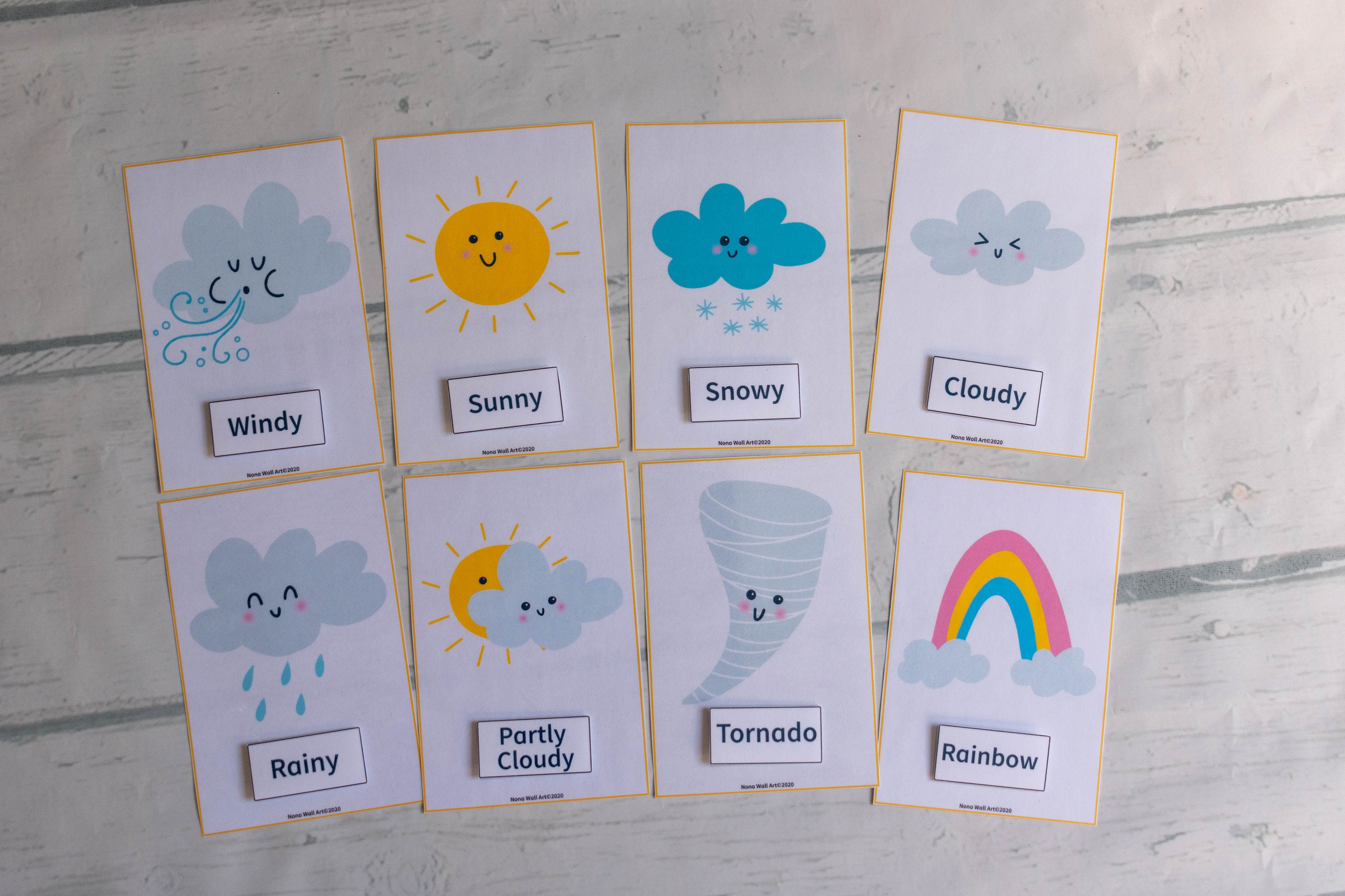 Weather Flash Cards Montessori Three Part Cards Busy Book | Etsy