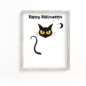 Happy Halloween Handprint Craft, Black Cat Footprint Art, Keepsake for ...