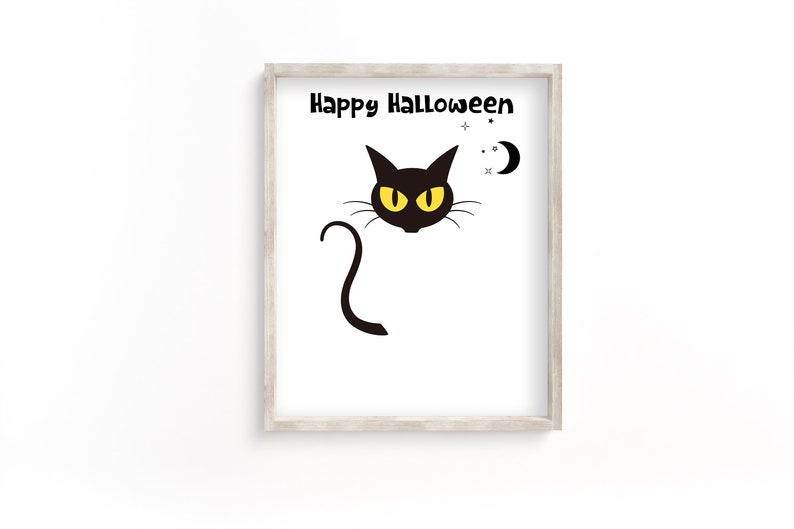 Happy Halloween Handprint Craft Black Cat Footprint Art - Etsy