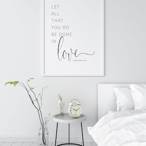 Bible Verse Wall Art, Let All That You Do Be Done in Love 1 Corinthians ...
