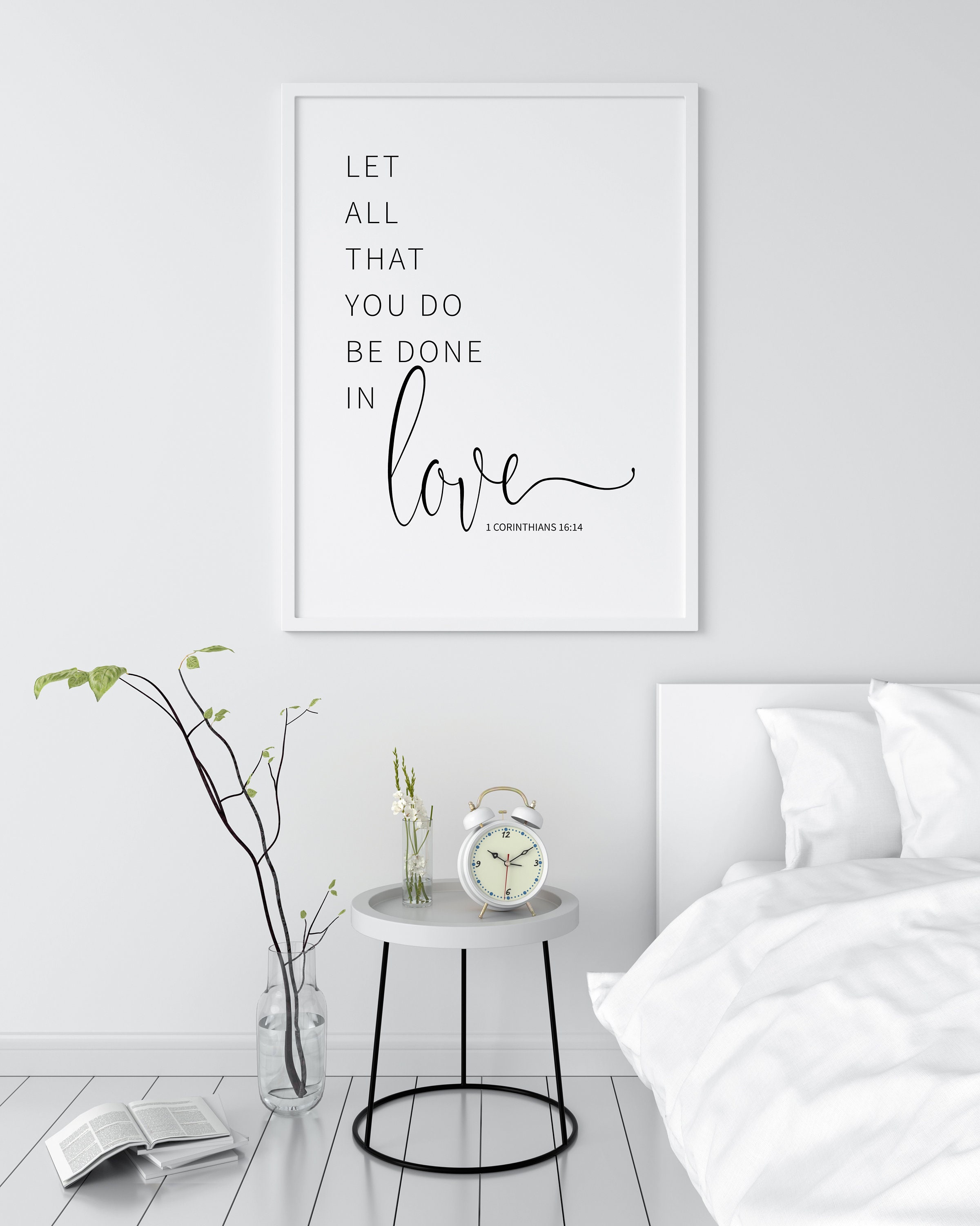 Bible Verse Wall Art Let All That You Do Be Done in Love 1 | Etsy