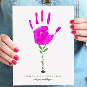 Flower Handprint Craft, Custom Mother's Day Gift for Mom Grandma ...