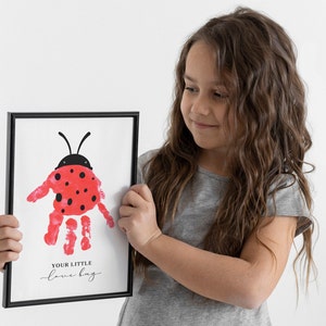 Little Love Bug Handprint Art: Father's Day Ladybug Craft - Printable ...