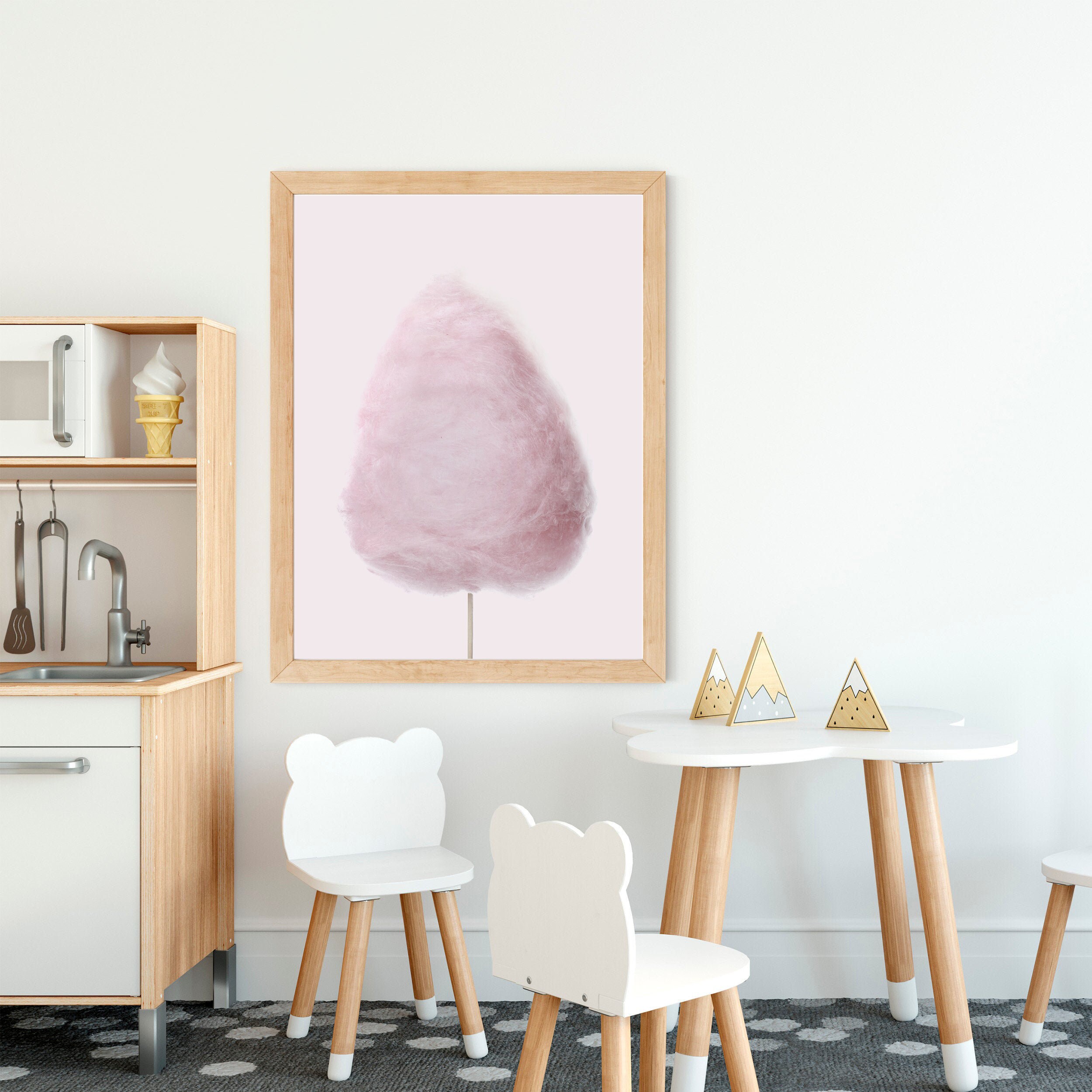 Cotton Candy Wall Art Fairy Floss Poster on Blush Pink - Etsy