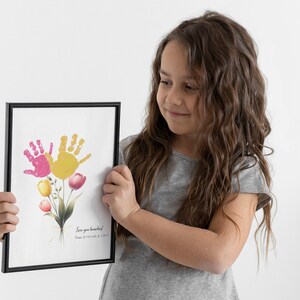 Mother's Day Craft Handprint Art, Love You Bunches Tulips Bouquet for ...
