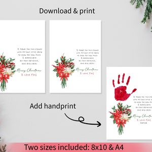 Christmas Handprint Craft, Printable DIY Christmas Card, Child ...