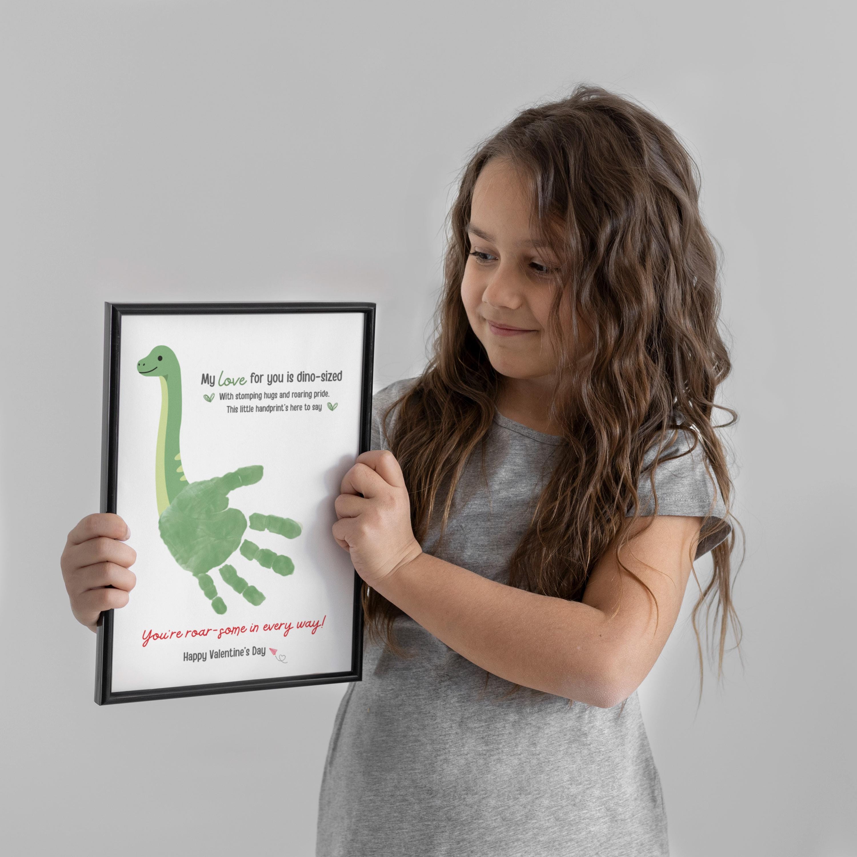Dinosaur Valentine Handprint Craft | Roarsome Kids Keepsake Printable ...