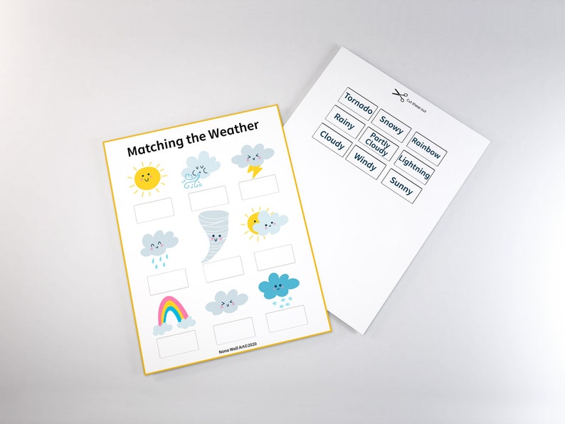 Matching the Weather Worksheet Busy Book Printable - Etsy