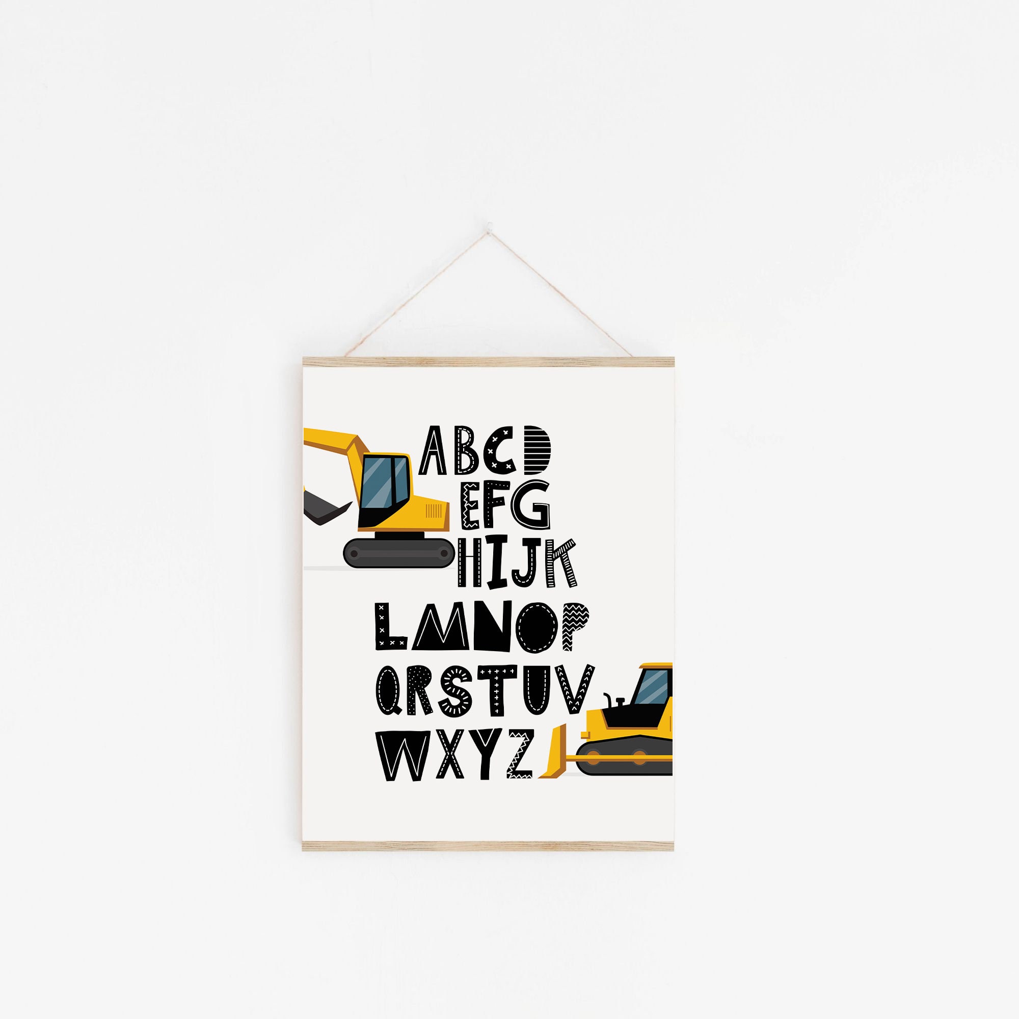 Construction Wall Art Transportation Alphabet Numbers Poster - Etsy