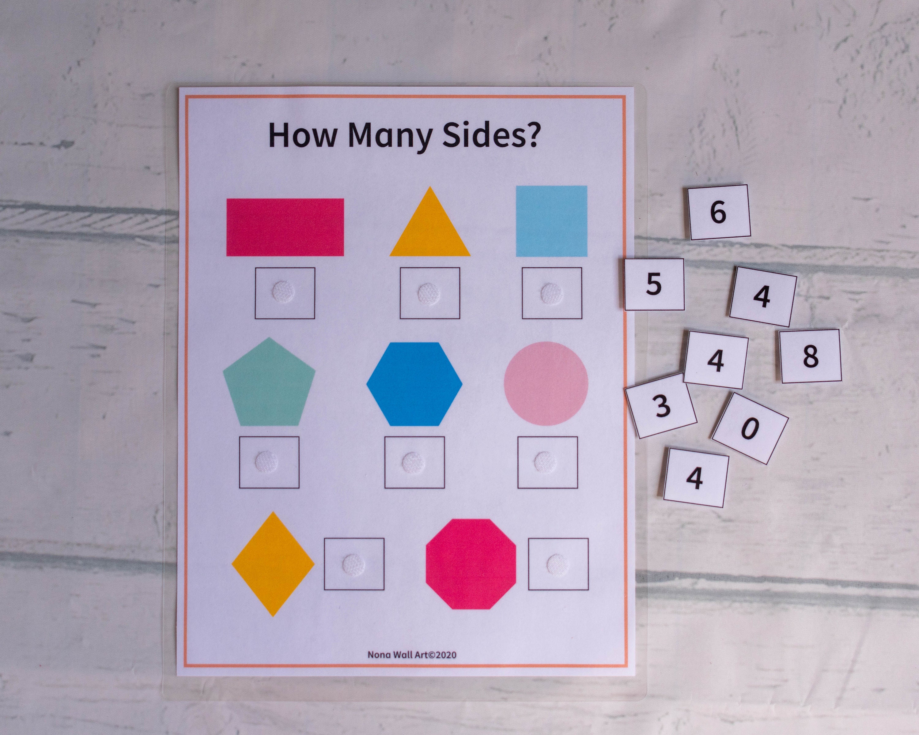 Busy Book Printable Counting Shape Sides Game Homeschool - Etsy