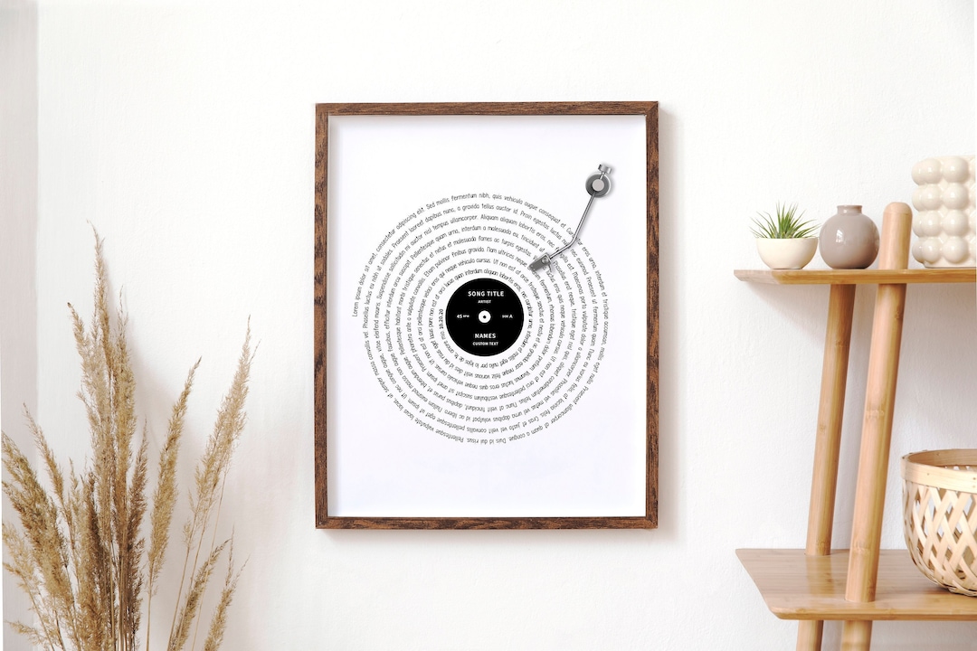 Personalized Song Lyrics Vinyl Record Art, Custom Music Poster (digital ...