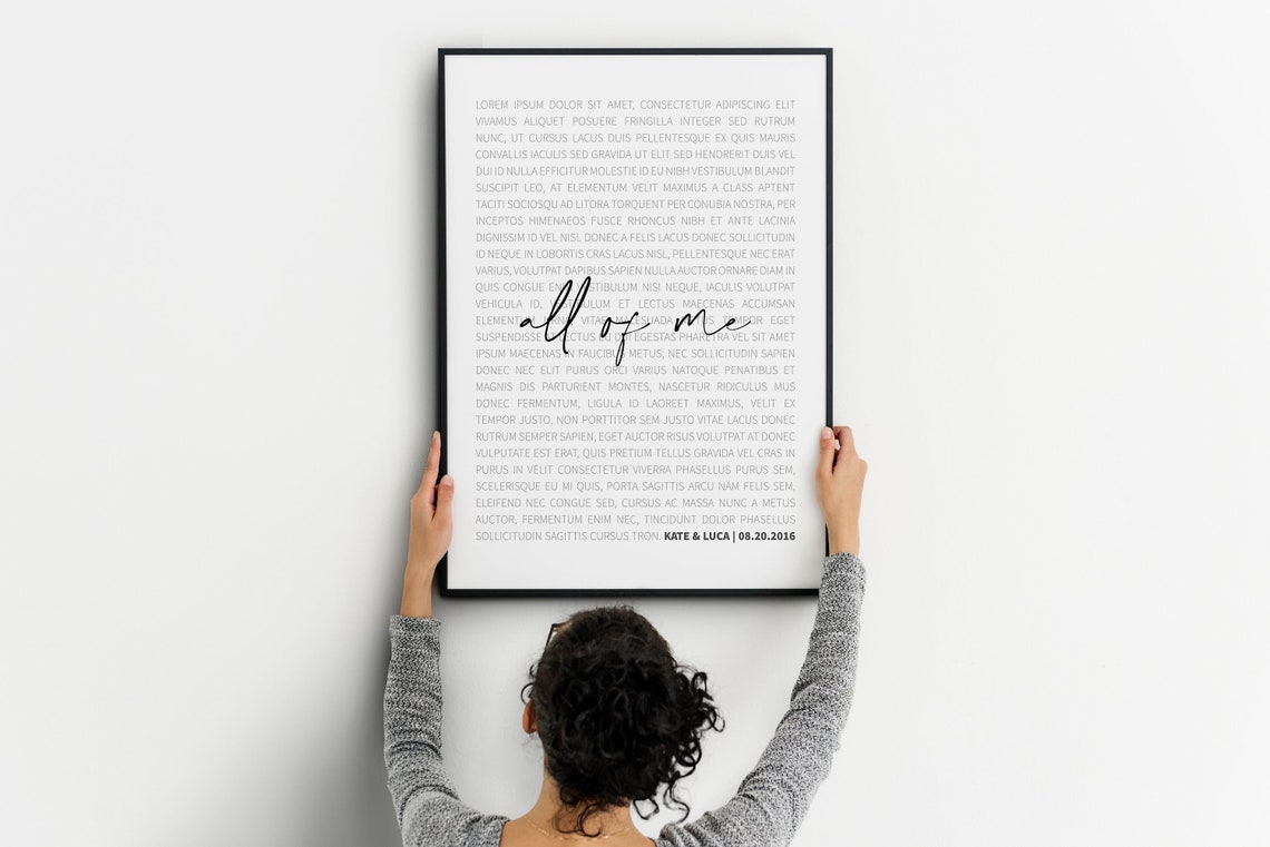Song Poster Song Lyrics Wall Art Custom First Dance for - Etsy