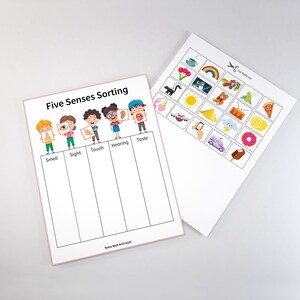 Five Senses Sorting Activity, Homeschool Educational Worksheet ...