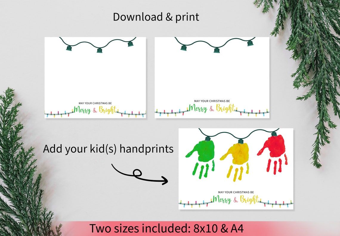 Holidays Handprint Craft, Printable DIY Christmas Art, Handprint Art ...