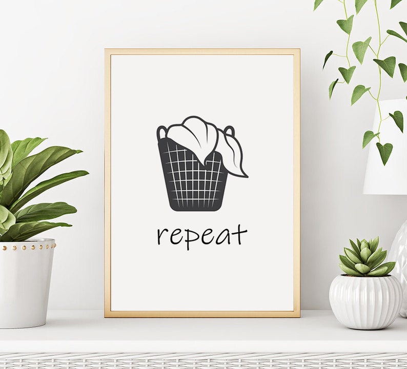 Laundry Room Art Prints: Wash, Dry, Fold, Repeat (digital Download) - Etsy