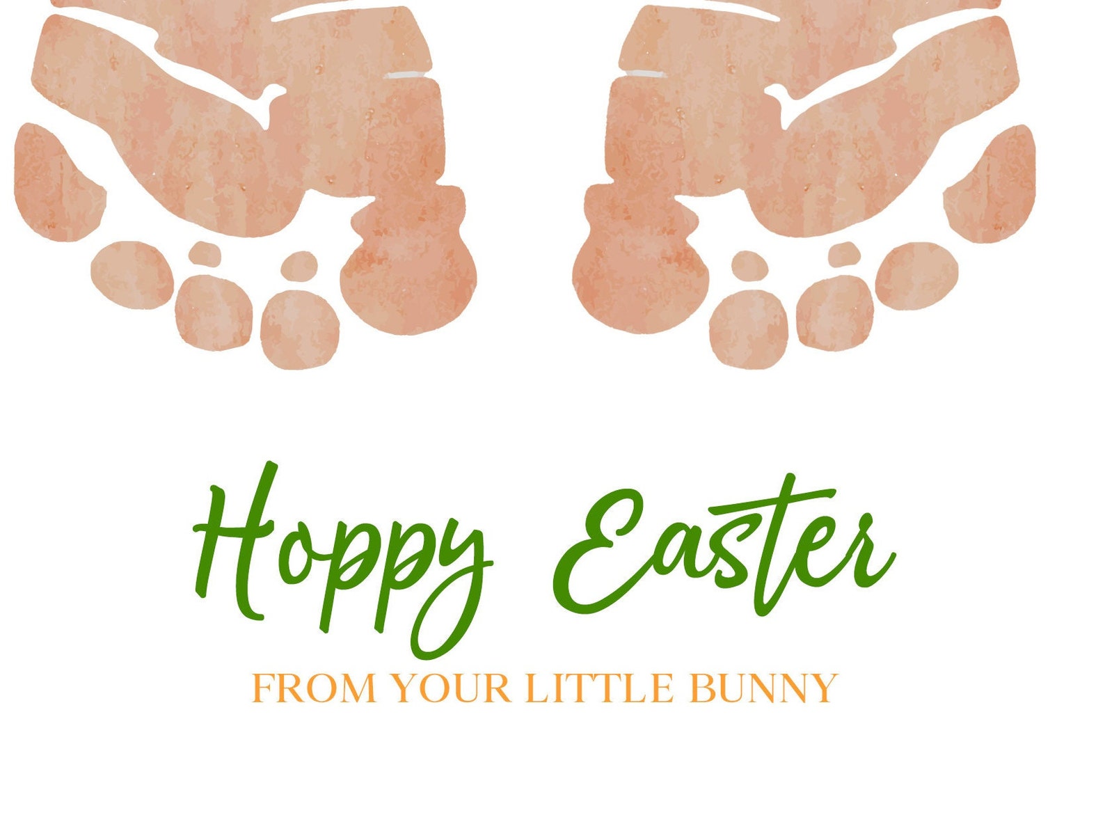 Easter Craft Template DIY Bunny Footprint Hoppy Easter - Etsy