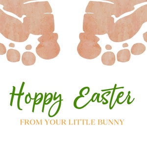 Easter Craft Template, DIY Bunny Footprint, Hoppy Easter, Preschool ...