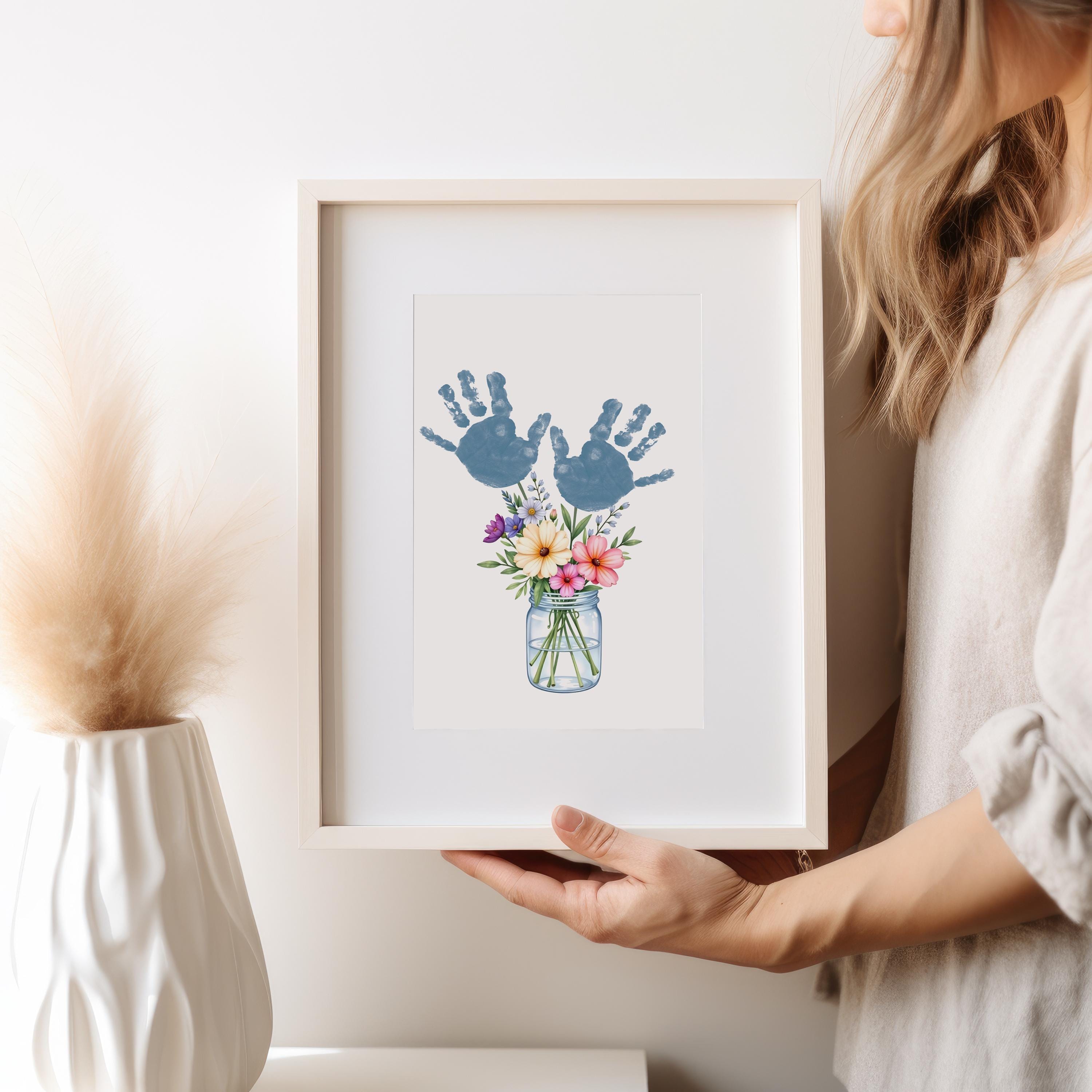 Handprint Flower Bouquet Keepsake: DIY Mason Jar Art (digital File) - Etsy