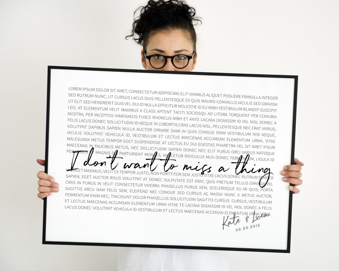 Song Poster, Song Lyrics Wall Art, Custom First Dance for Anniversary ...