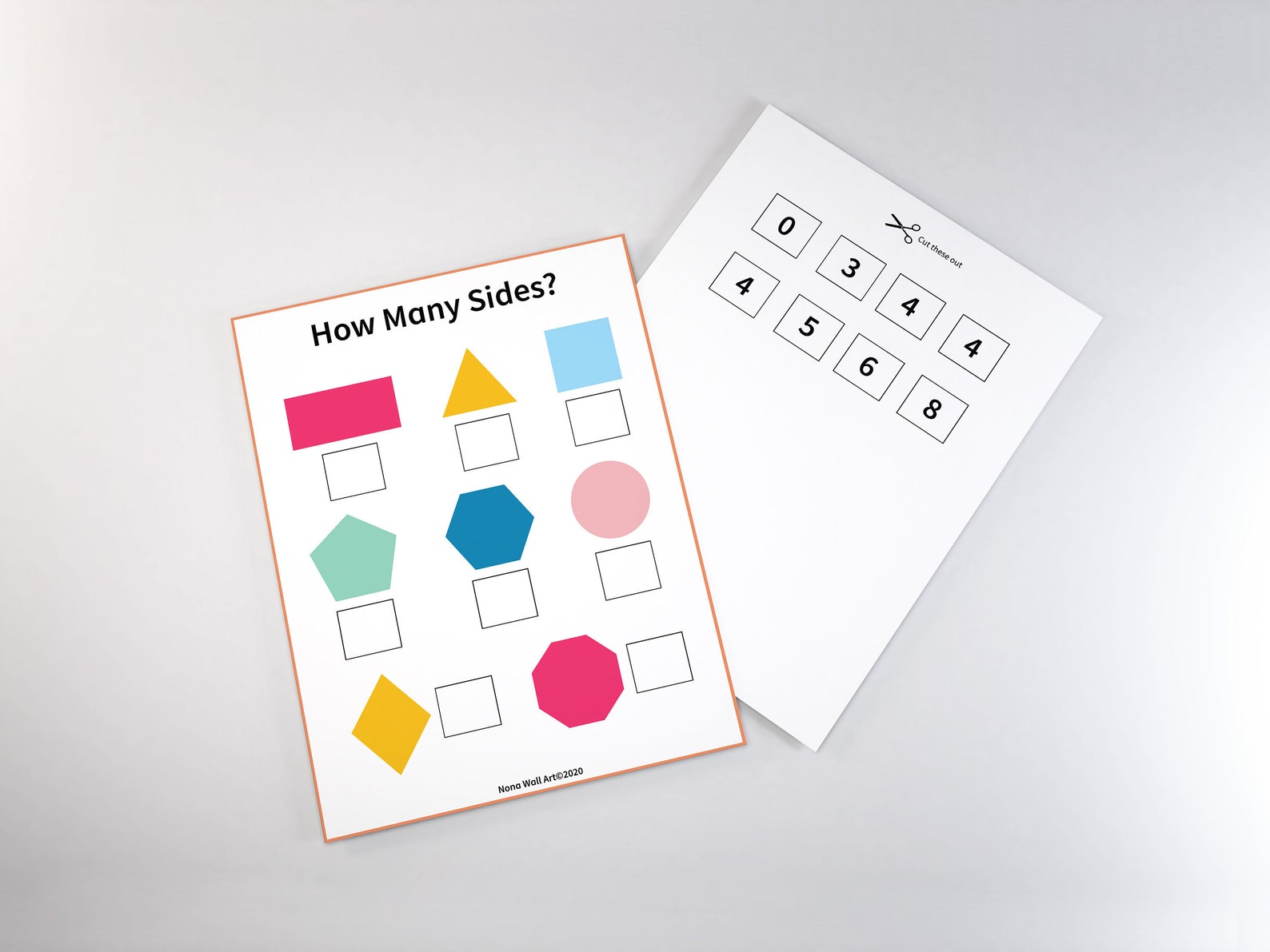 Busy Book Printable Counting Shape Sides Game Homeschool - Etsy